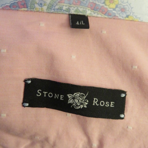 Stone Rose | Shirts | Stone Rose Pink Dotted Cotton Button Down Shirt L ...